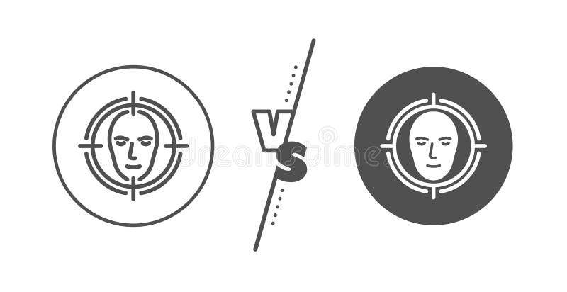 Face Detect Target Line Icon. Head Recognition Sign. Vector Stock ...