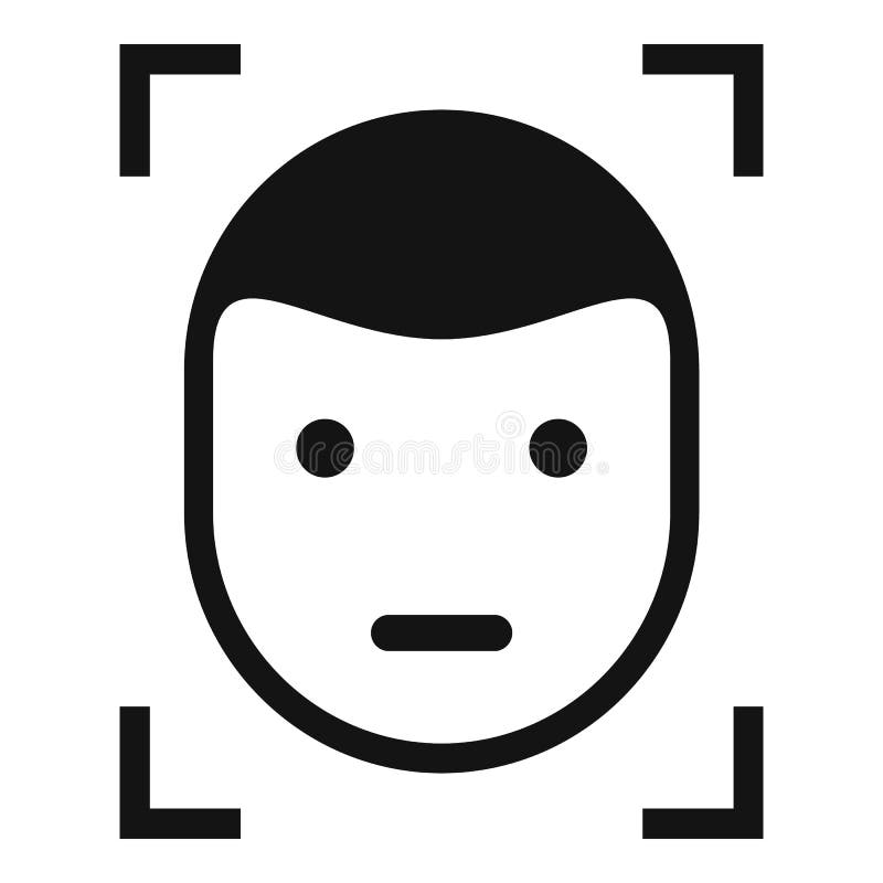 Face Detection Icon, Simple Style Stock Vector - Illustration of ...