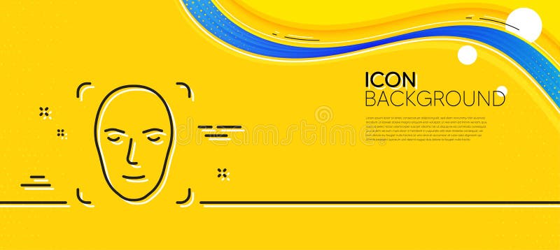 Face Detection Line Icon. Head Recognition Sign. Minimal Line Yellow ...