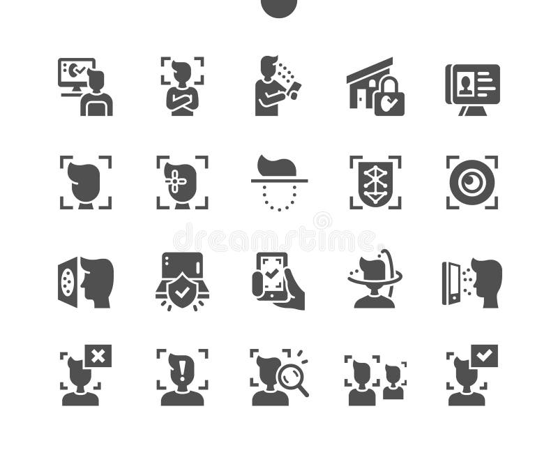 Face Detection and Deepfake Blue Modern Vector Icons Stock Vector ...