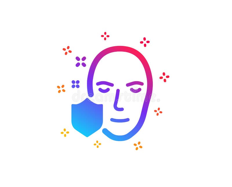 Face Detection Protected Icon Secure Access Sign Vector Stock Vector
