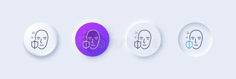 Face Detection Protected Line Icon. Secure Access Sign. Line Icons ...