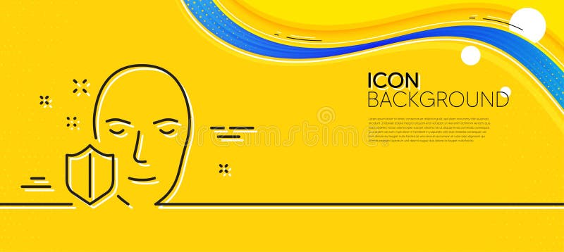 Face Detection Protected Line Icon Secure Access Sign Minimal Line