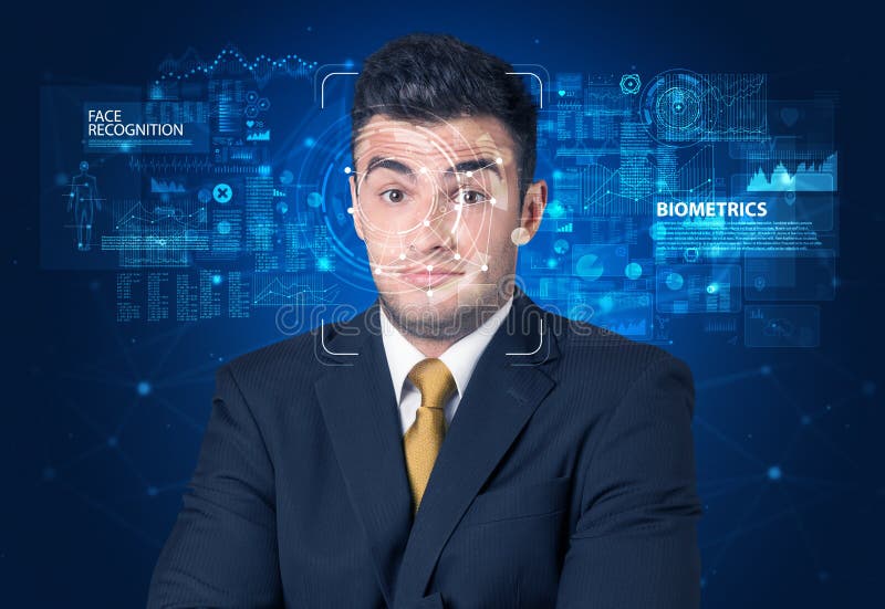 Face Detection and Recognition Stock Photo - Image of data, blue: 128184060