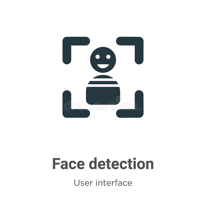 Face Detection Vector Icon On White Background Flat Vector Face