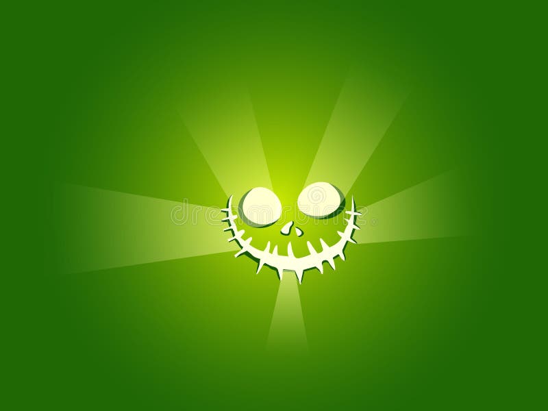 Face Devil on Green Background Stock Vector - Illustration of halloween ...