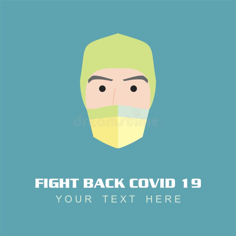 Face of Doctor with Mask and Cap Stock Vector - Illustration of male ...