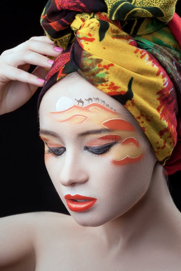 Face Art Pattern on the Girl S Face. Stock Photo - Image of beautiful ...