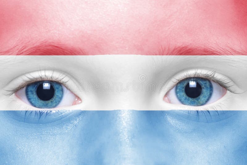 Face with dutch flag stock photo. Image of national, danger - 95525486