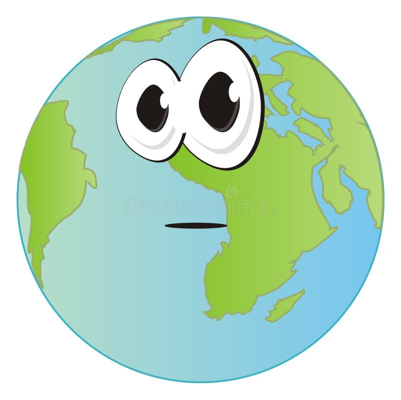 Face Earth stock vector. Illustration of world, cartoon - 18761121