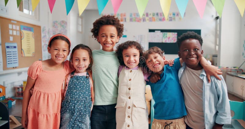 Face, Education and Diversity with Students in Classroom for Future ...