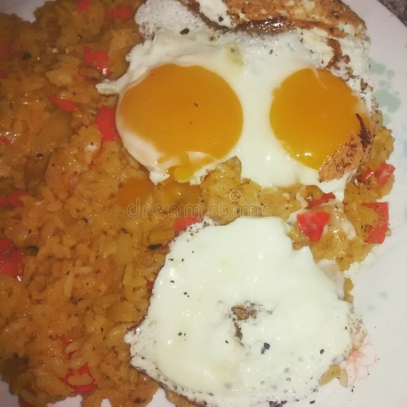 Face of eggs and rise stock image. Image of rise, funny - 48785243