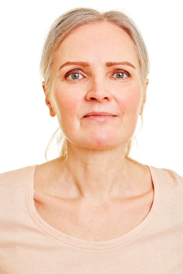 Face of an Elderly Woman from the Front Stock Image - Image of beauty ...