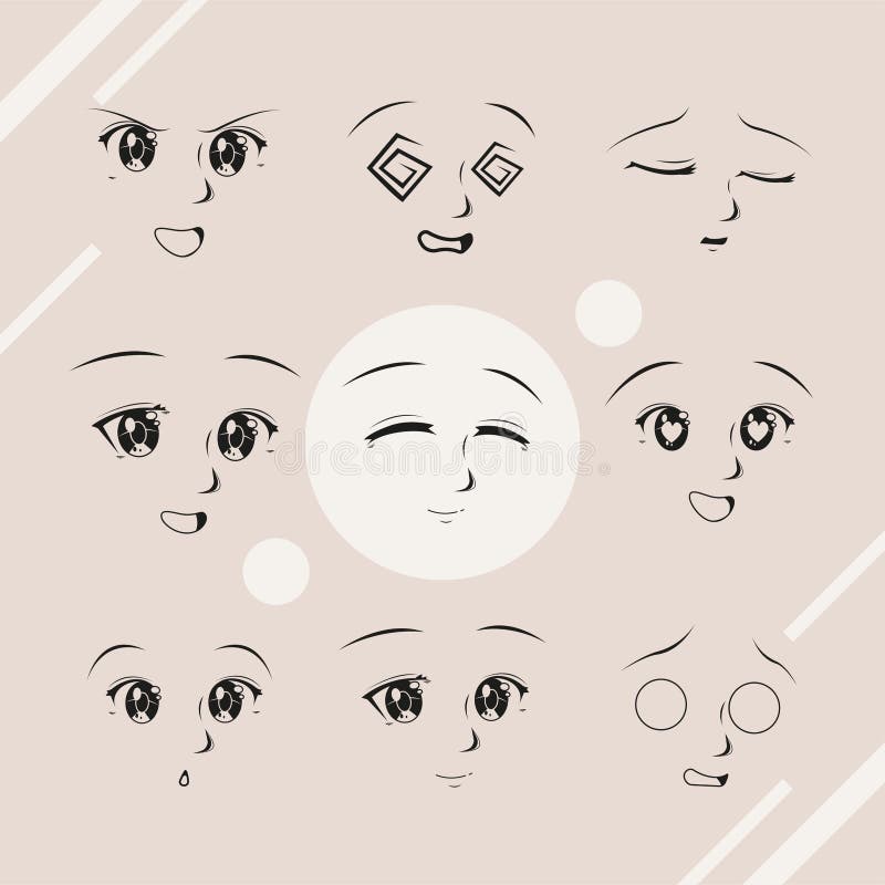 Face elements set stock vector. Illustration of cute - 240584706