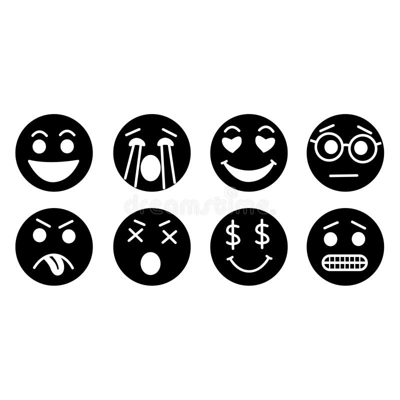 Face Emotion Icons. stock illustration. Illustration of isolated ...