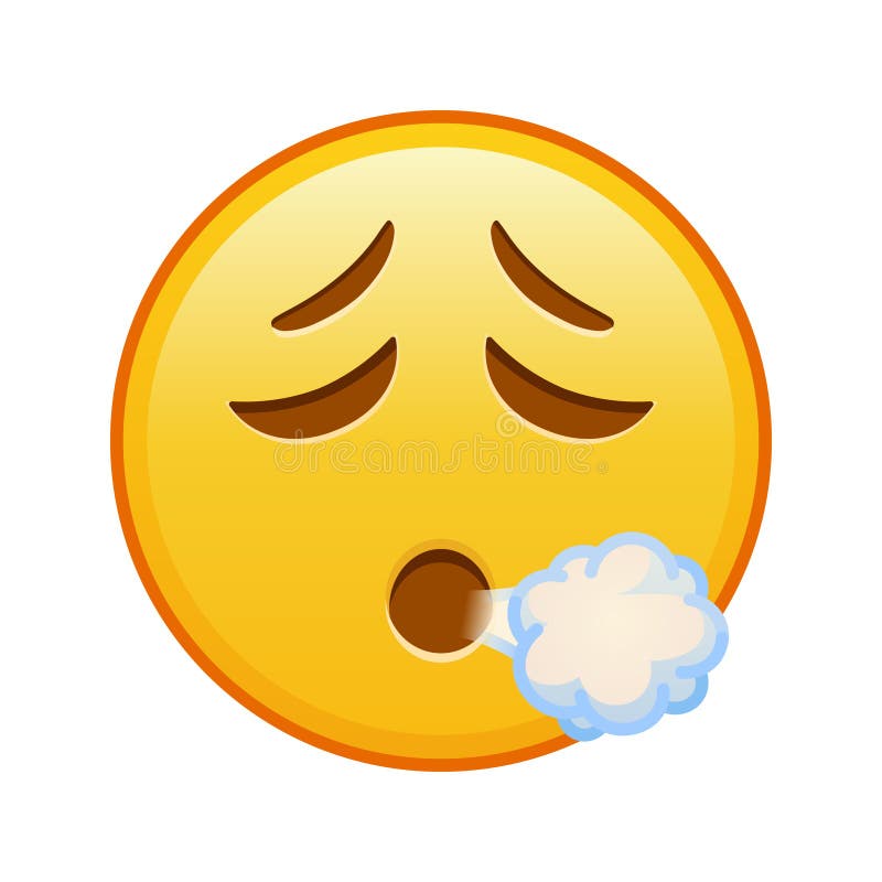 3d Face Exhaling Emoji Icon. a Face Showing a Visible Breath of Air ...