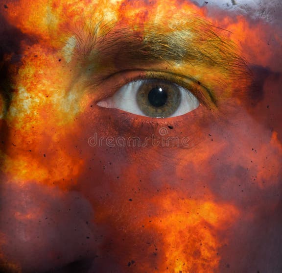 Face with an Explosion Skin Stock Photo - Image of facial, face: 28593134
