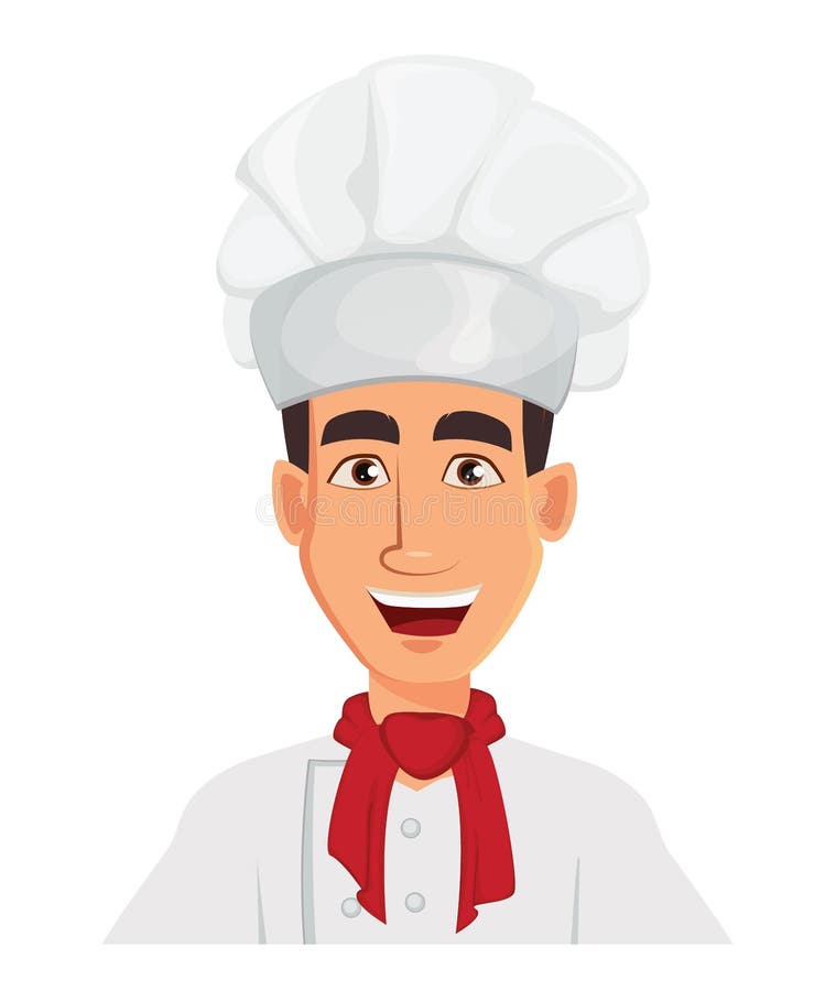 Happy Restaurant Chef Holding a Metal Food Platter Stock Vector ...