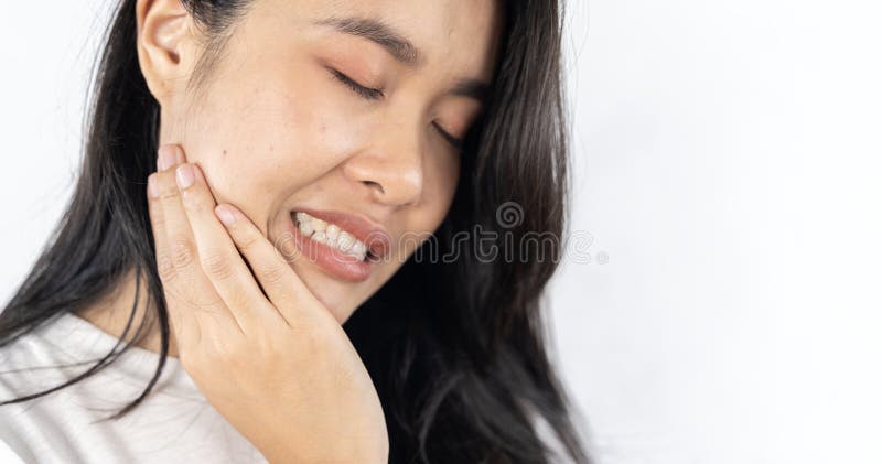 Face Expression Suffering from Sensitive Teeth and Cold, Pain Touching ...