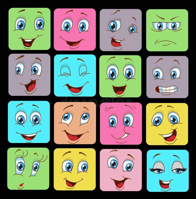 Face expressions cartoon stock illustration. Illustration of cartoon ...