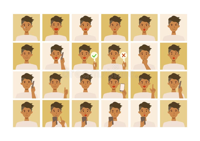 Face Expressions of Man. Different Male Emotions and Poses Set Stock ... Face Expressions of Man. Different Male Emotions and Poses Set Stock ...
