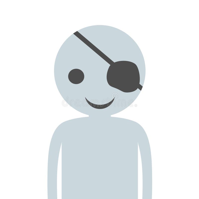 Face with eye patch stock vector. Illustration of patch - 136400214