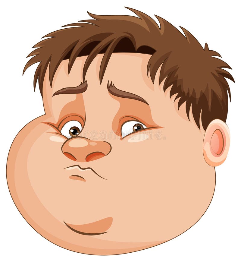 Face of fat boy cartoon stock vector. Illustration of head - 282194239
