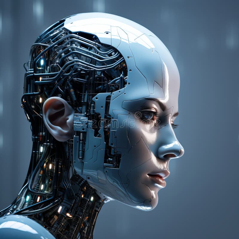 The Face of a Female Robot is Shown in this Image Stock Illustration ...