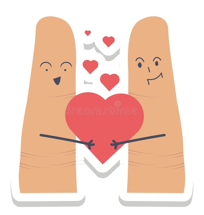Face on Finger, Finger Love Drawing Vector Icon Editable Stock Vector ...