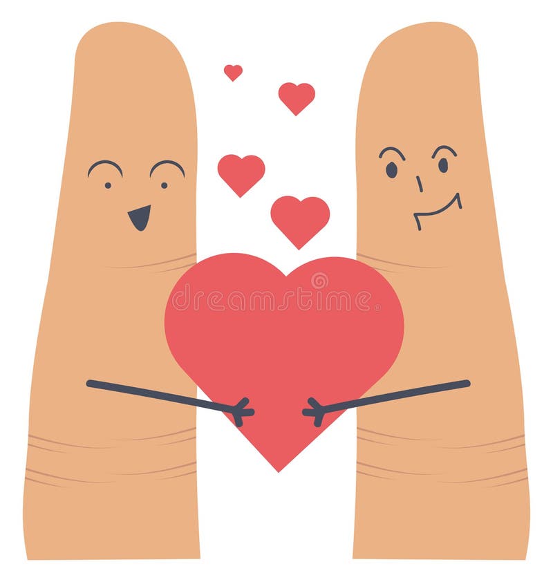 Face on Finger, Finger Love Drawing Vector Icon Editable Stock ...