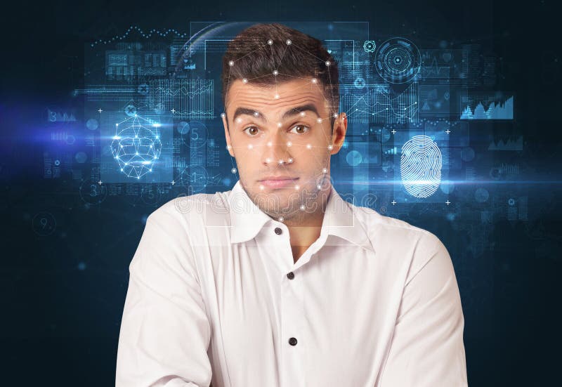 Face and Fingerprint Detection Concept Stock Photo - Image of ...