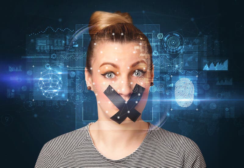 Face and Fingerprint Detection Concept Stock Photo - Image of entry ...