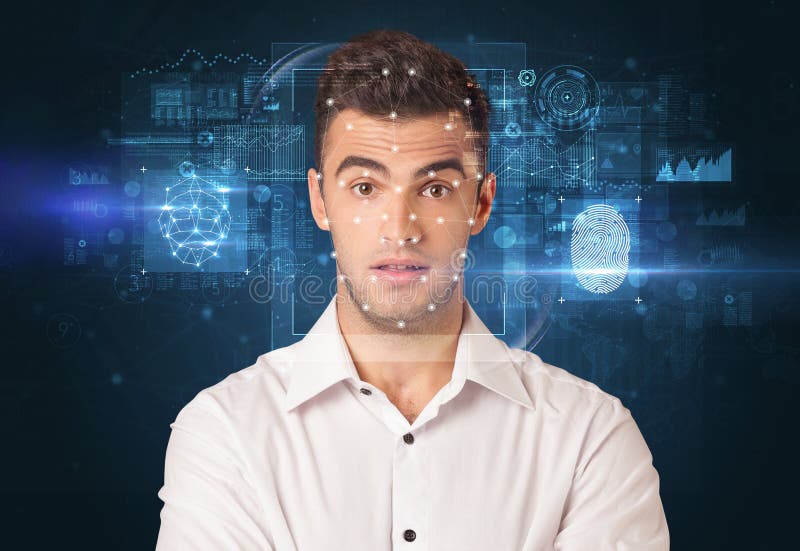 Face and Fingerprint Detection Concept Stock Photo - Image of digital ...