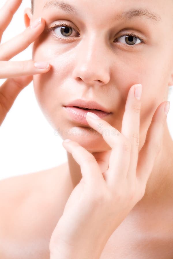 Face and fingers stock photo. Image of head, bright, woman - 5023028