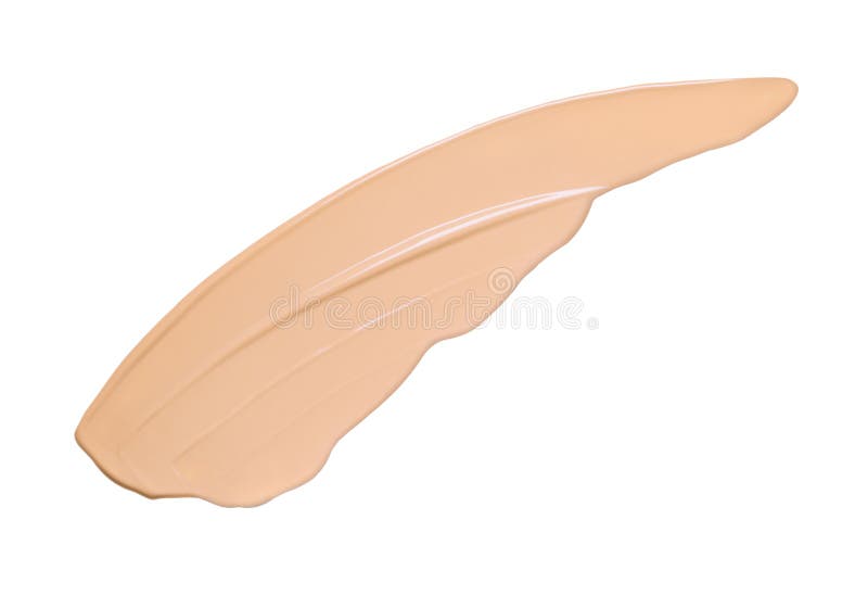 Face Foundation Sample Isolated on White. Cream Makeup Texture Stock ...