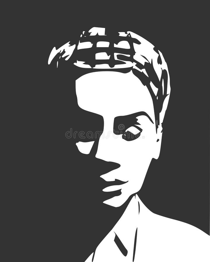 Silhouette of a Female Head. Face Front View. Stock Vector ...