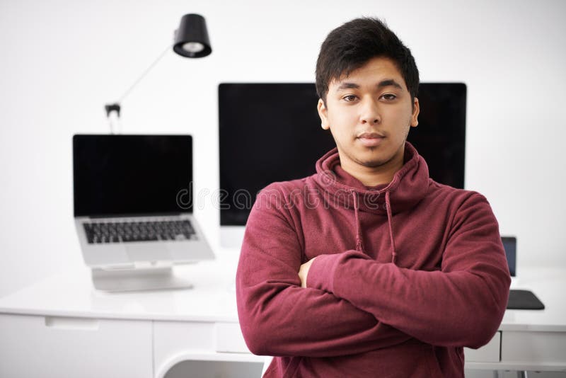 He Face of Future Business Leaders. a Smiling Young Student with His ...