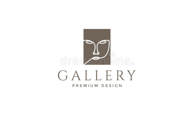 Face Gallery Einzigartige Kunst Logo Symbol Vektor Symbol Grafik Design ...