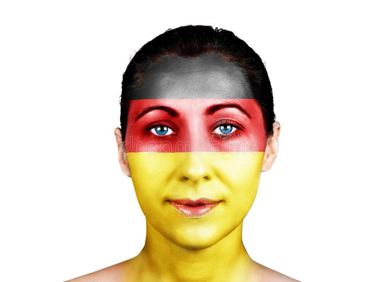 Face with the Germany flag stock photo. Image of beauty - 34990618