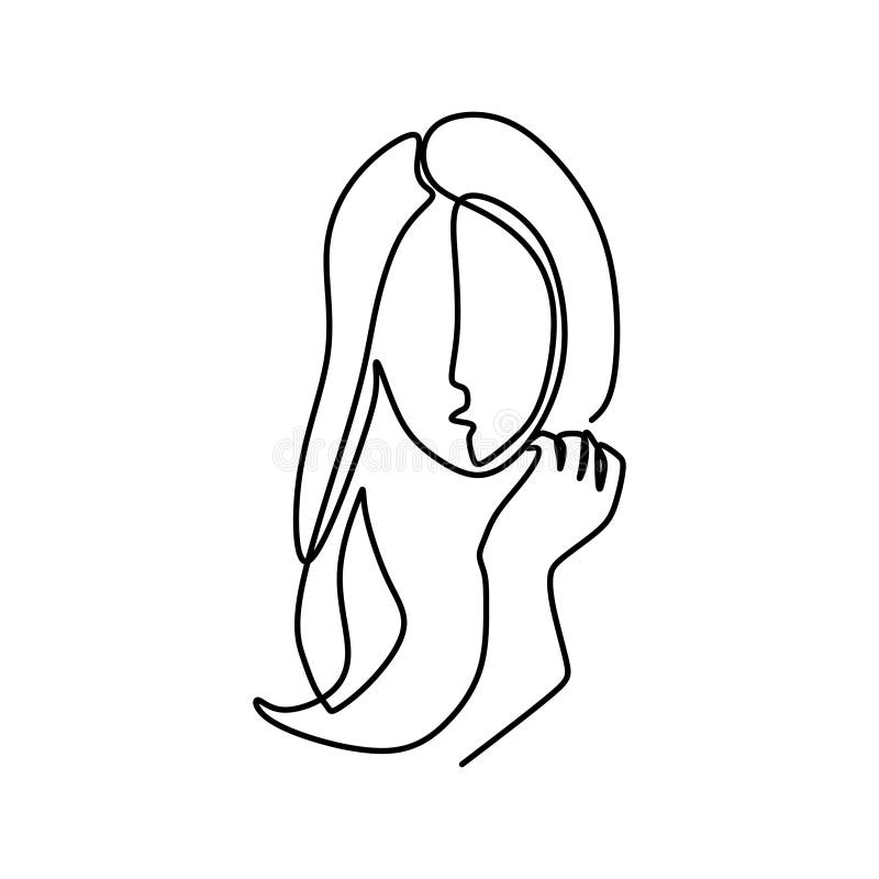 Abstract Continuous Line Art Of Face People Contemporary Abstract One
