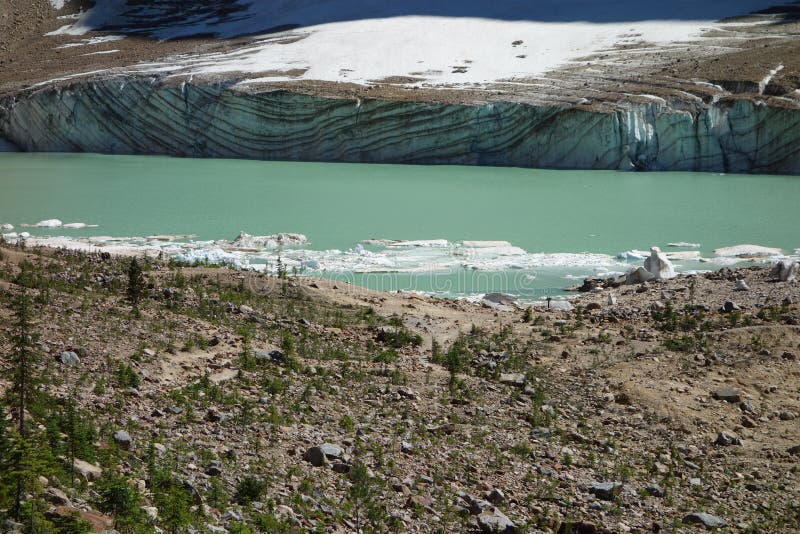 The Face of a Glacier with Pretty Striations. Stock Image - Image of ...