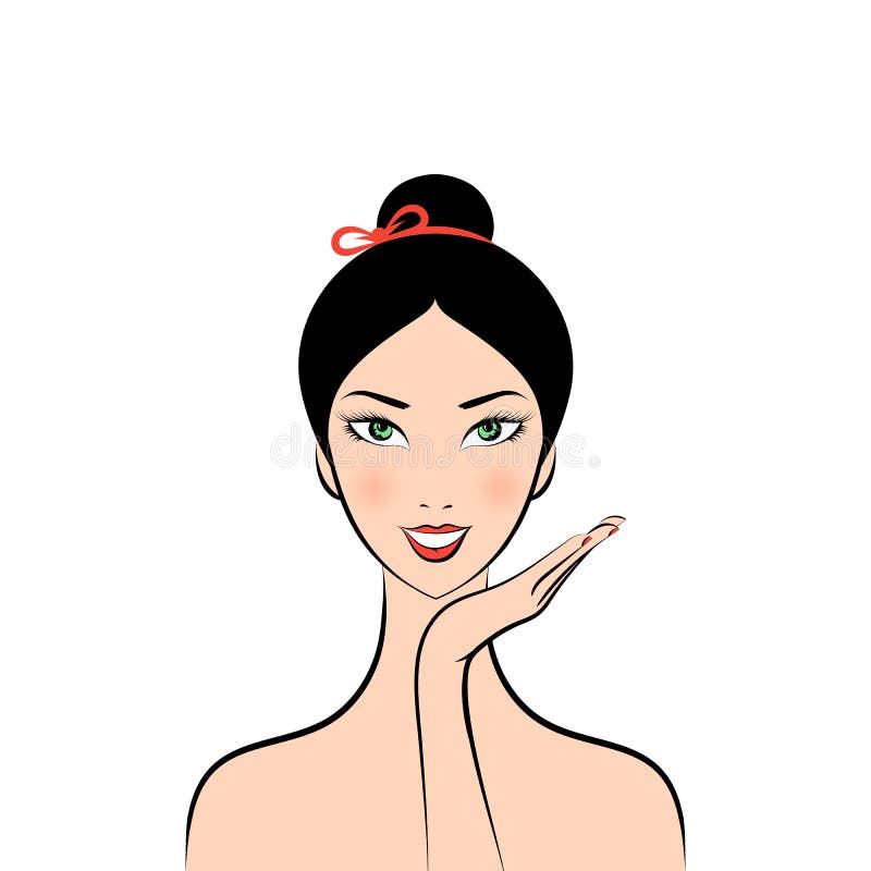 Face Glamorous Girl Cartoon Stock Vector - Illustration of attractive ...
