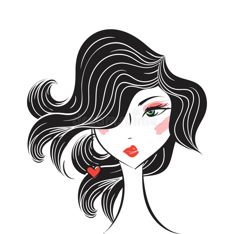Face Glamorous Girl Cartoon Stock Vector - Illustration of classy, lips ...