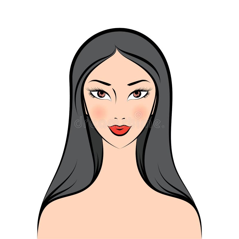Face Glamorous Girl Cartoon Stock Vector - Illustration of lips ...