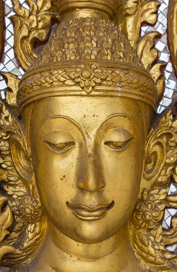 Face of golden budda stock image. Image of antique, culture - 33108909