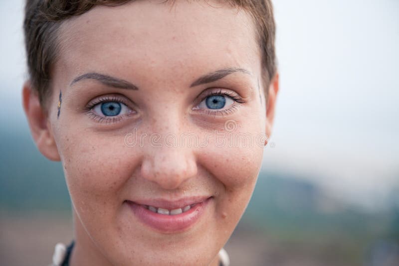 The Face of a Good Young Woman Stock Photo - Image of looking, brown ...