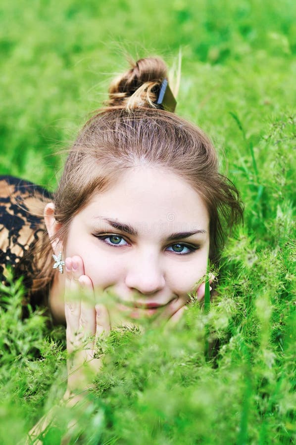 Face in grass stock photo. Image of cute, fresh, nature - 14156252