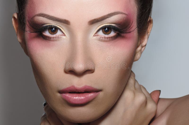 Face on grey stock image. Image of grey, charming, girl - 23232615