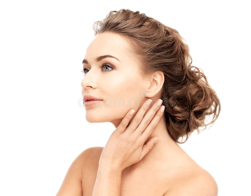 Face and Hands of Beautiful Woman Stock Image - Image of closeup ...