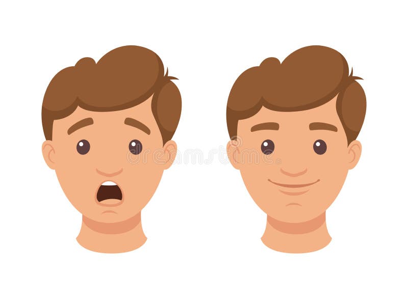 Face of Handsome Man Character Demonstrating Emotion Vector Set Stock ...